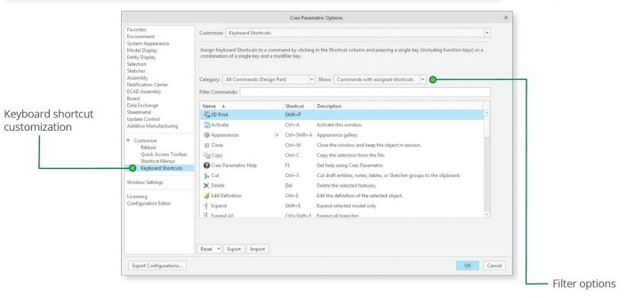 Creëer je eigen Creo Keyboard Shortcuts - CAD Services